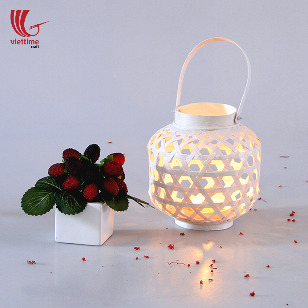 Hand Painted Bamboo Lantern Natural Small In Vietnam | Viettime Craft