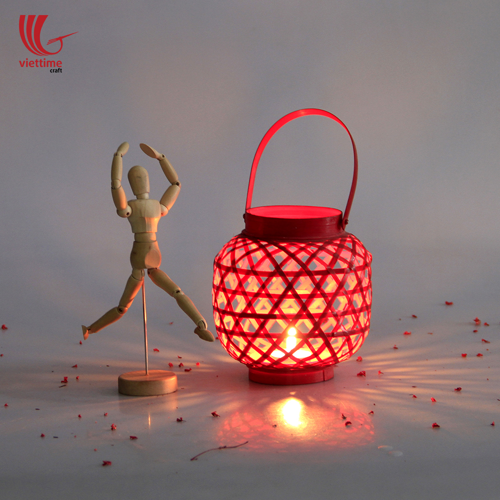 Hand Painted Bamboo Lantern Natural Small In Vietnam | Viettime Craft