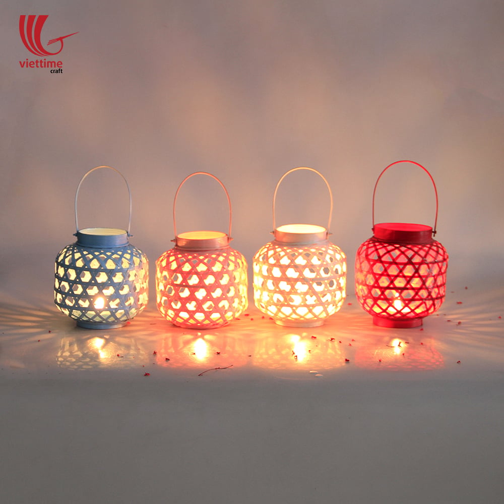 Hand Painted Bamboo Lantern Natural Small In Vietnam | Viettime Craft
