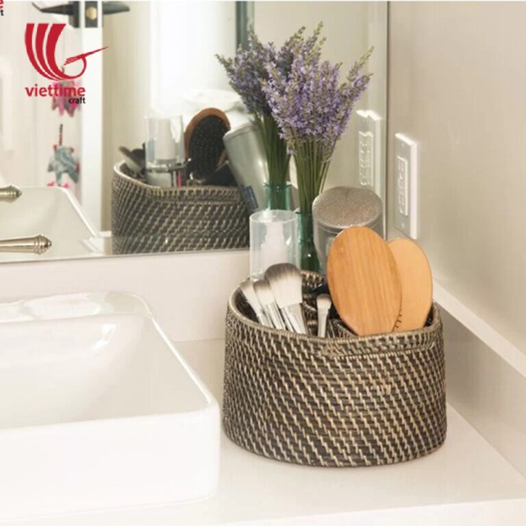 Rattan Flatware Caddy With Handle Wholesales | Viettime Craft