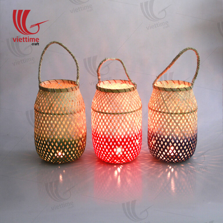 Medium Weaving Bamboo Lantern Set Of 3 / Viettime Craft