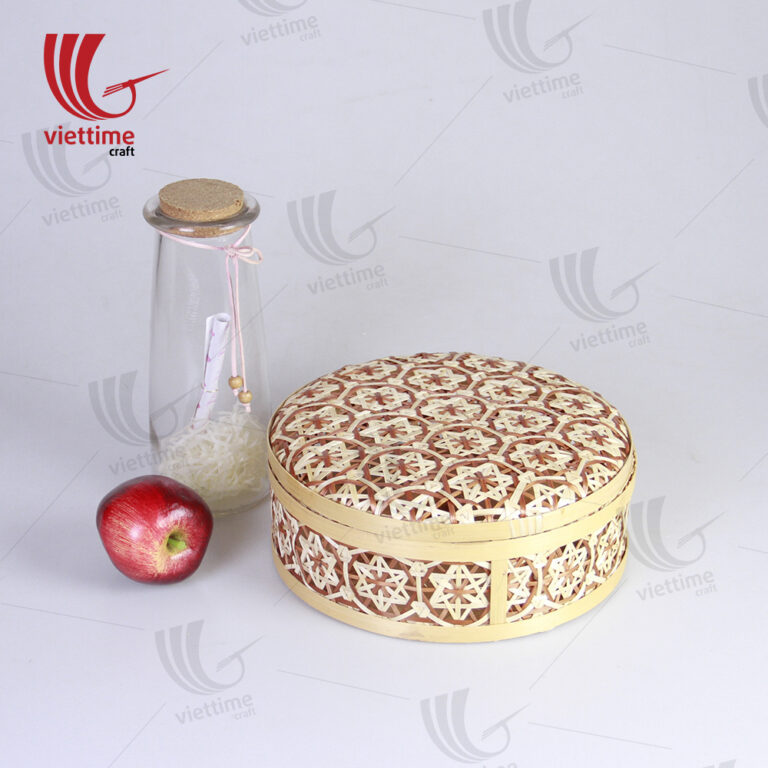 Red Coralpearl Woven Bamboo Candy Box/ Viettime Craft