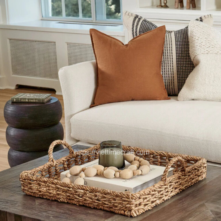 Natural Water Hyacinth Tray With Handle - B00349
